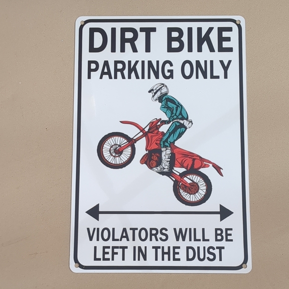 Wall Decor | Dirt Bike Parking Only Sign | Poshmark
